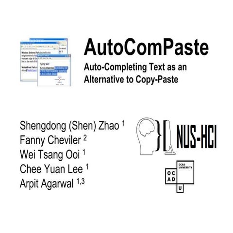 AutoComPaste: Auto-Completing Text as an Alternative to Copy-Paste | PPTX