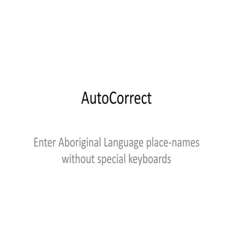 AutoCorrect (to bypass special keyboards) | PDF