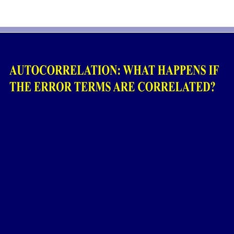 Autocorrelation From Basicc Econometrics Ppt