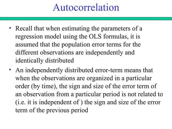 Autocorrelation Function Nature And Characteristics Ppt
