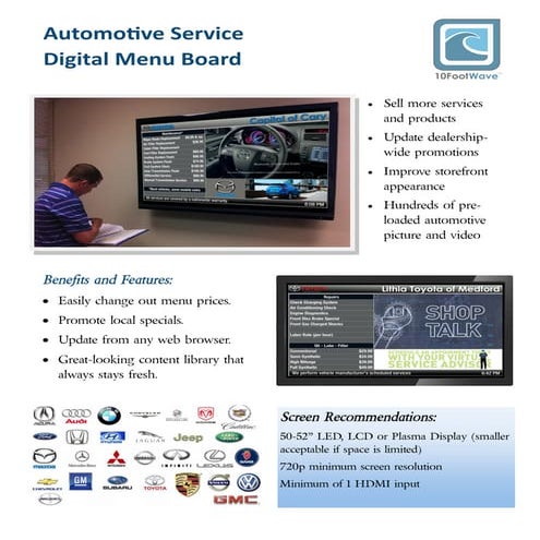 Auto Repair Digital Menu Board | PDF