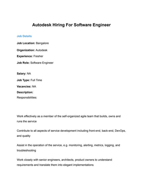 Autodesk Hiring For Software Engineerpdf 5729