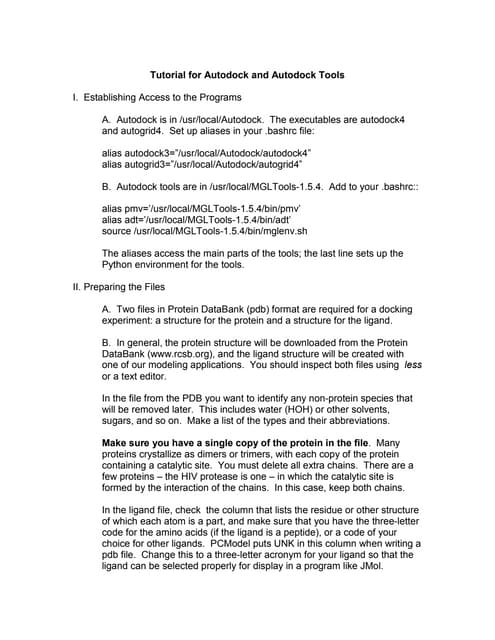 Autodock Made Easy with MGL Tools - Molecular Docking | PDF