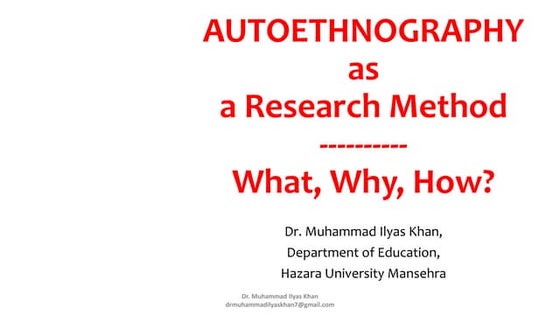 An auto/ethnography research proposal | PPT