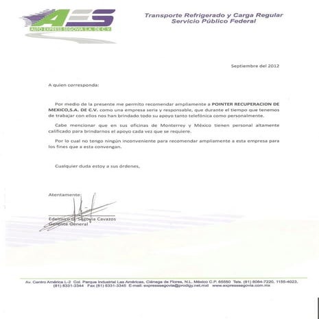 Auto express segovia s.a. de c.v. | PDF