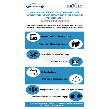 Manage electric vehicles workshop/showroom/garage through Auto Genius | PDF