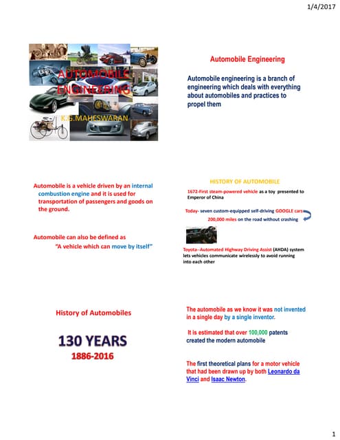 Evolution of cars | PPT