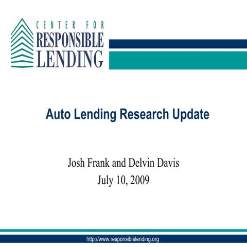 Auto lending internal presentation | PPT