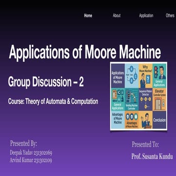 Automata Moore Machine working and theory | PDF