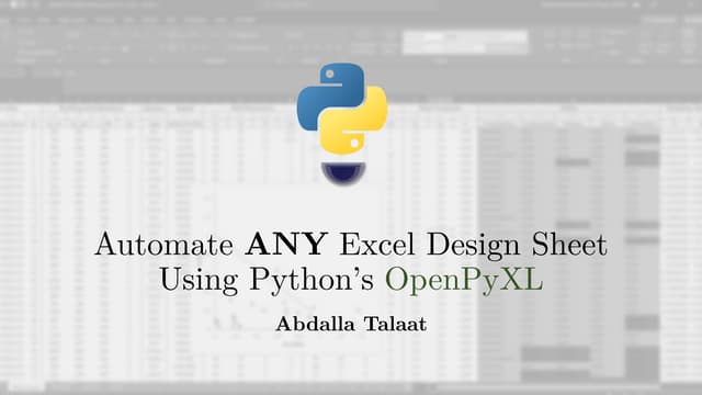 Automate Any Excel Design Sheet Using Pythons Openpyxlpdf 2574