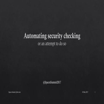 Automating security check - Milic Vuletic | PPT