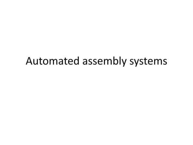 Automated assembly systems | DOCX