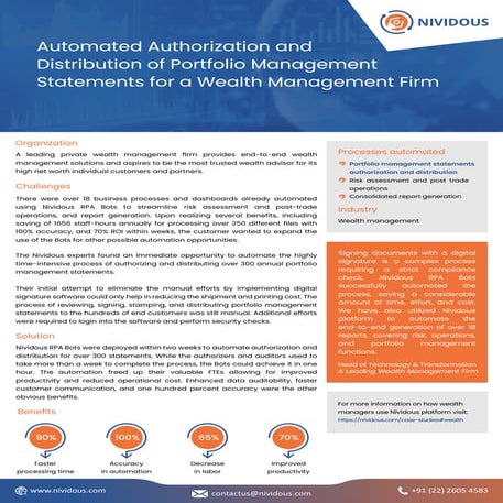 Automated authorization and distribution of portfolio statements ...