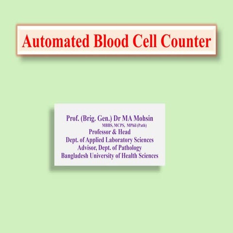 Hematology auto analyzer | PPTX