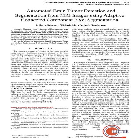 Automated Brain Tumor Detection And Segmentation From Mri Images Using Adaptive Connected
