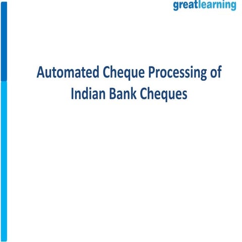 Automated Cheque Recognition Ppsx Photo Editing Software Computer 1909
