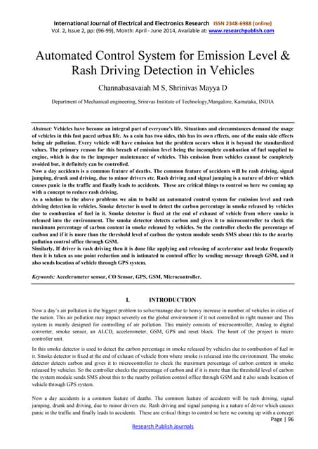 Drunk and Drive Detection using Raspberry Pi | PDF