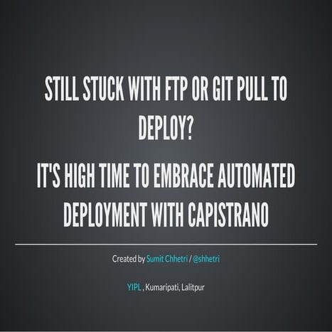 Automated Deployment With Capistrano Ppt