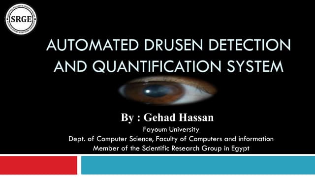 Automated Drusen Detection And Quantificatioon System Pdf Eye And