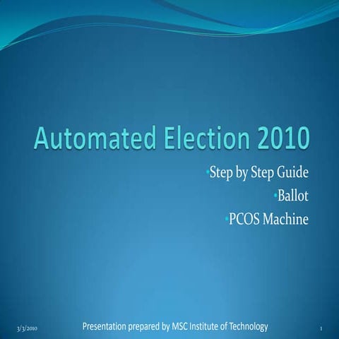 Automated Election 2010 | PPTX