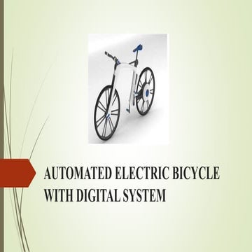 Automated electric bicycle with digital system | PPT