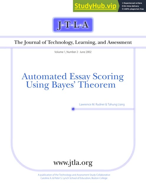 Automated Essay Scoring Using Bayes Theorem Pdf