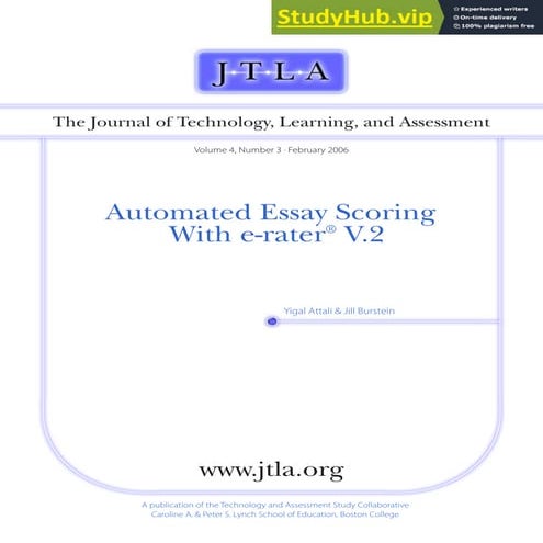 Automated Essay Scoring With E-Rater V.2.0 | PDF