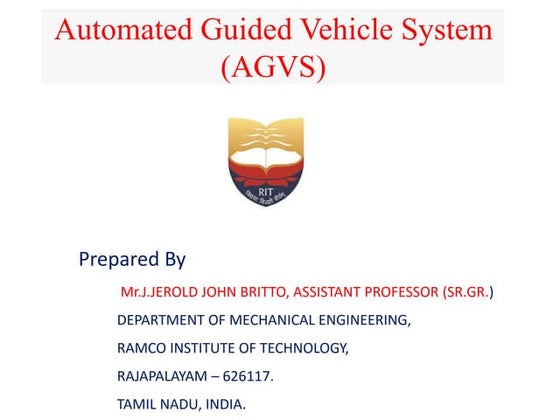 Automated Guided Vehicle(AGV) | PPTX | Auto Navigation Systems | Auto Technology