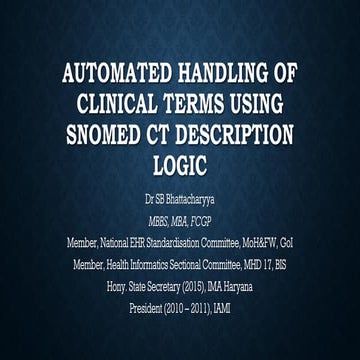 Automated handling CT using Snomed DL | PDF