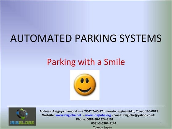 Parking study | PPT | Auto Type | Automotive