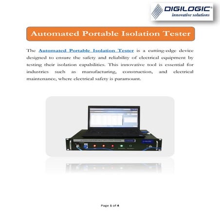 Automated Portable Isolation Tester-DSPL | PDF | Technology & Computing