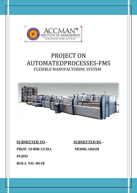 Flexible manufacturing systems (FMS) | PPTX | Robotics | Technology ...
