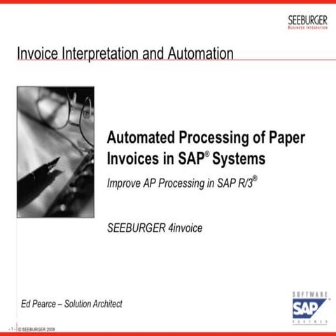 Automated Processing Of Paper Invoices In Sap Systems | PDF