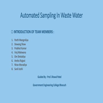 Automated Sampling In Waste Water by GEC | PPTX