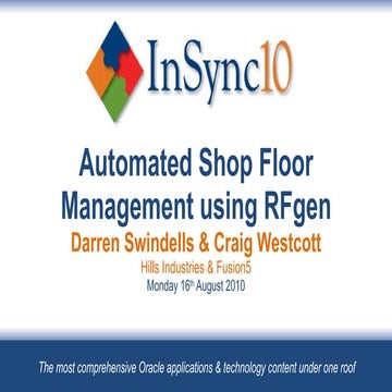 Automated Shop Floor Management at Hills Industries using RFgen | PPSX