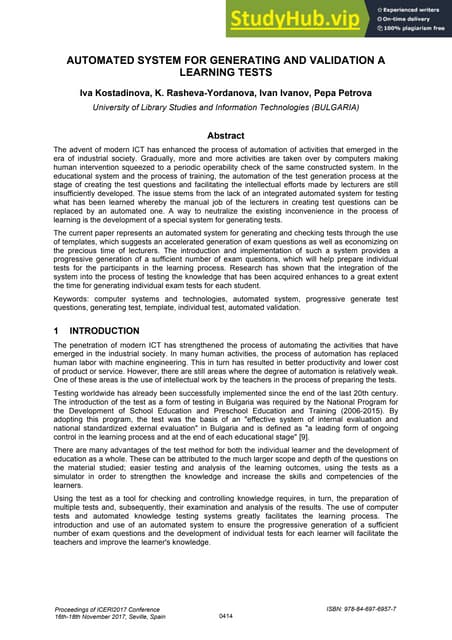 Automated System For Generating And Validation A Learning Tests Pdf 0712
