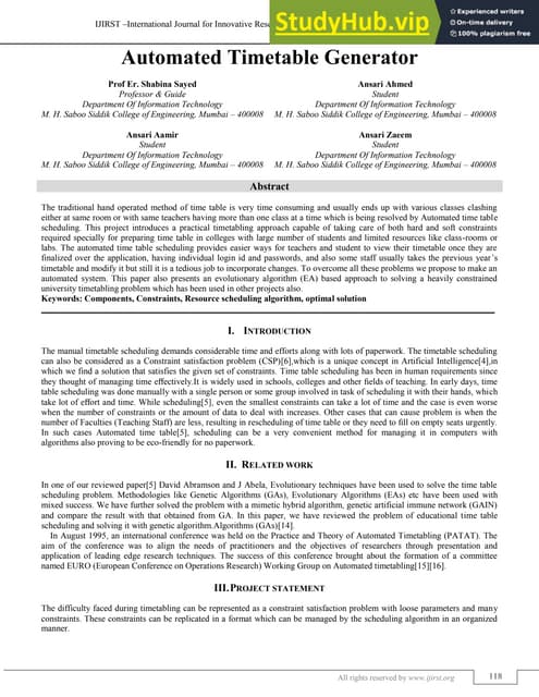 Automated Timetable Generator Pdf 6506
