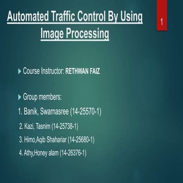 Traffic control using image processing | PPTX