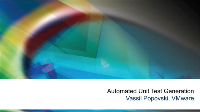 Automated Unit Test Generation Ista 2013 Ppt