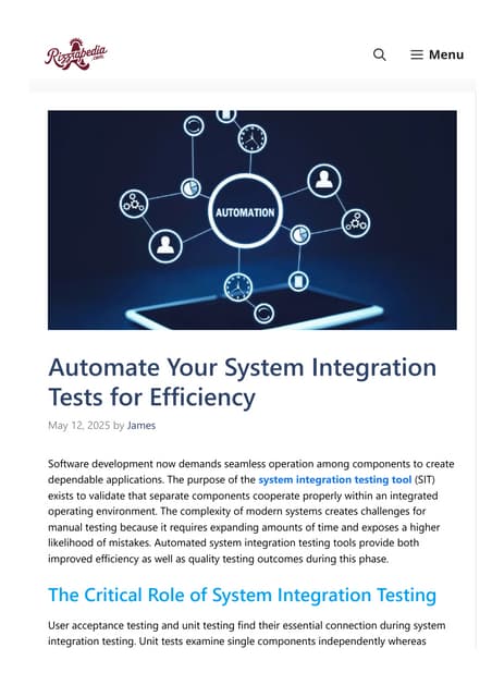 Automate Your System Integration Tests for Efficiency.pdf Automate Your System Integration Tests for Efficiency.pdf