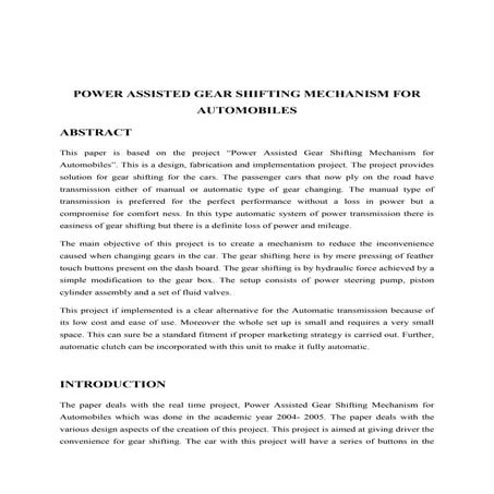 Automatic gear transmission in two wheelers using embedded system | PDF