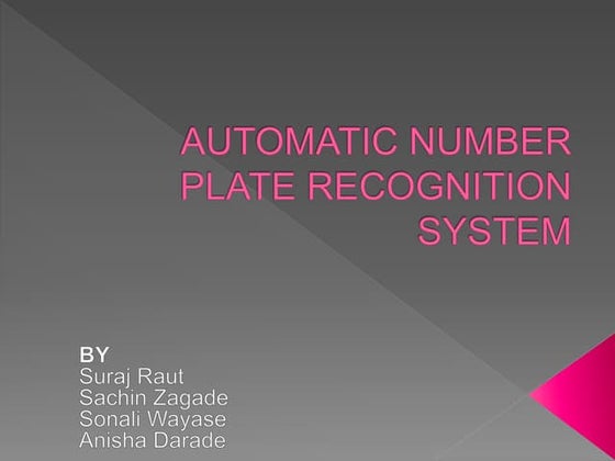 Automatic Number Plate Recognition Pptx Operating Systems