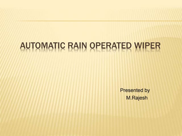 automatic wiper system | PPTX