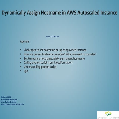 Automatically Assign Hostname To Aws Instance Ppt 