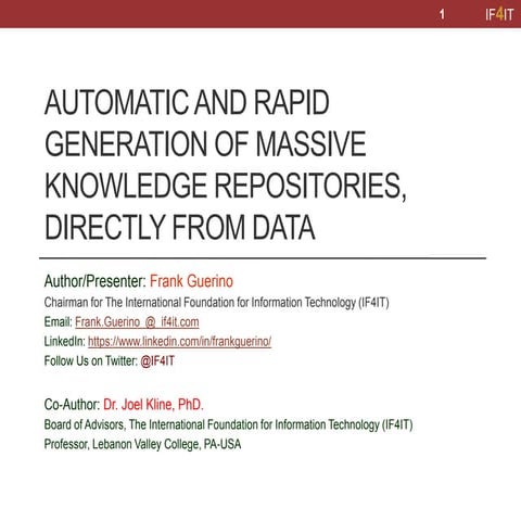Automatic and rapid generation of massive knowledge repositories from ...