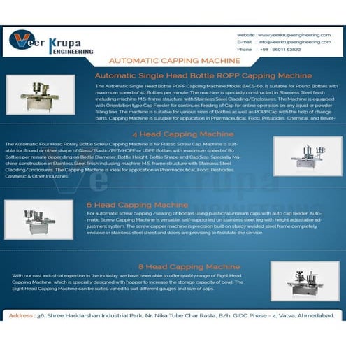 Automatic capping machine | PDF