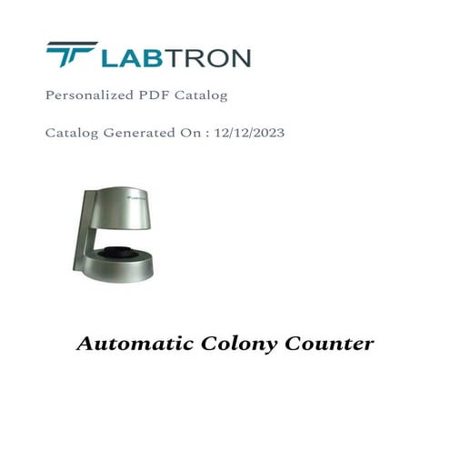 Automatic Colony Counter laboratory equipment | PDF