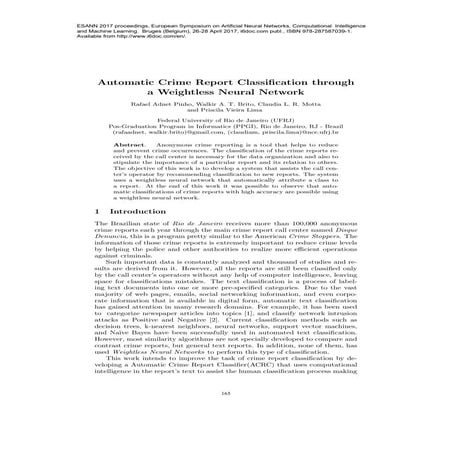 Automatic Crime Report Classification Through A Weightless Neural
