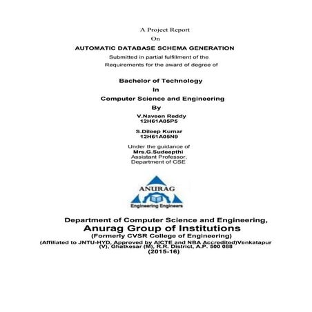 Automatic Database Schema Generation Doc Databases Computer