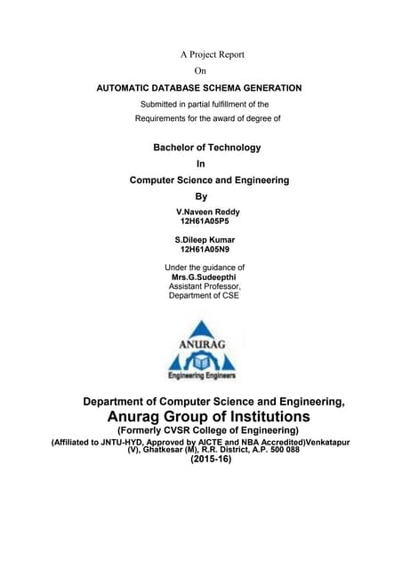 Automatic Database Schema Generation Doc Databases Computer